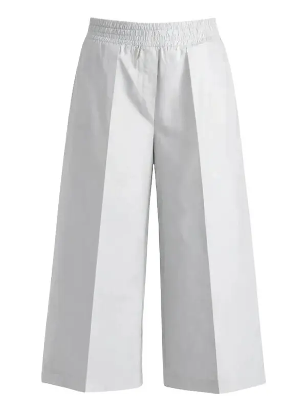 Liviana Conti Elasticated Cropped Wide Leg Trousers - Grey