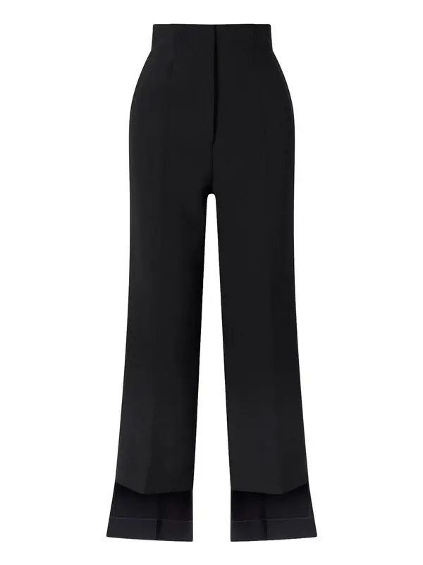 Khaite Rae Cropped Straight-leg Crepe Pants - Black