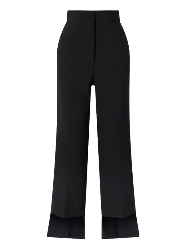 Khaite Rae Cropped Straight-leg Crepe Pants - Black