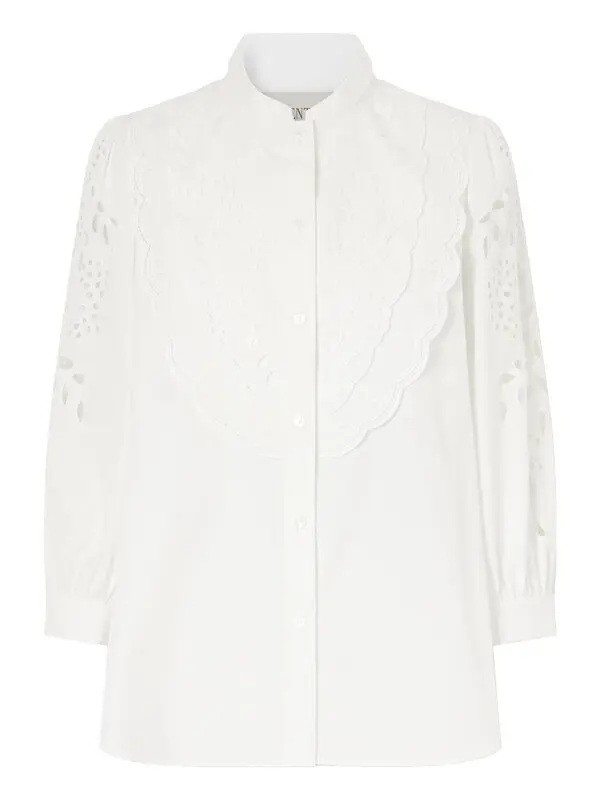 Valentino Garavani Broderie Anglaise Cotton-poplin Shirt - White
