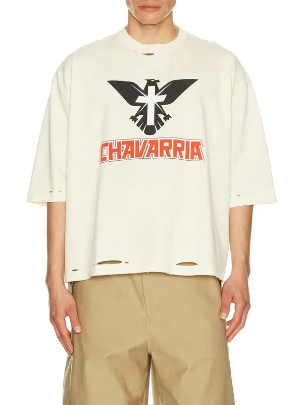 WILLY CHAVARRIA Tecate Buffalo Tee In White - Masa