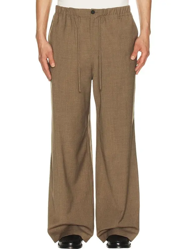 LE17SEPTEMBRE Elasticized Wide Leg Pants - Brown