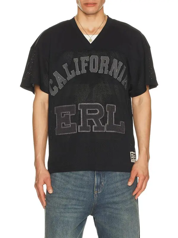 ERL Mesh Football Tee Knit - Black
