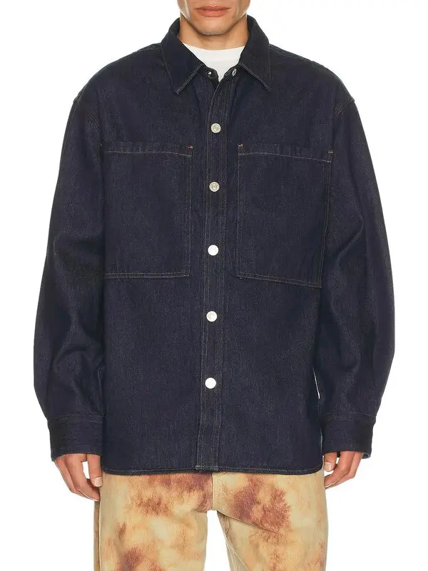 AGOLDE Atticus Shirt In Blue - Rinse