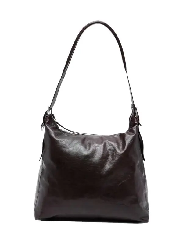LEMAIRE Belted Shoulder Bag In Glossed Paper Leather - Purple