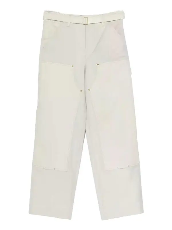 Sacai Belted Panelled Trousers - Neutrals