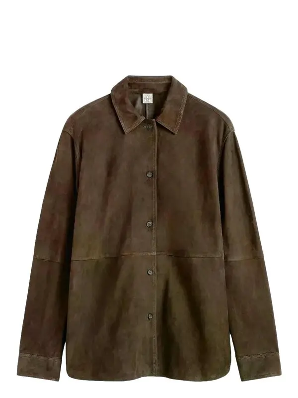 TOTEME Suede Overshirt Coat - Brown
