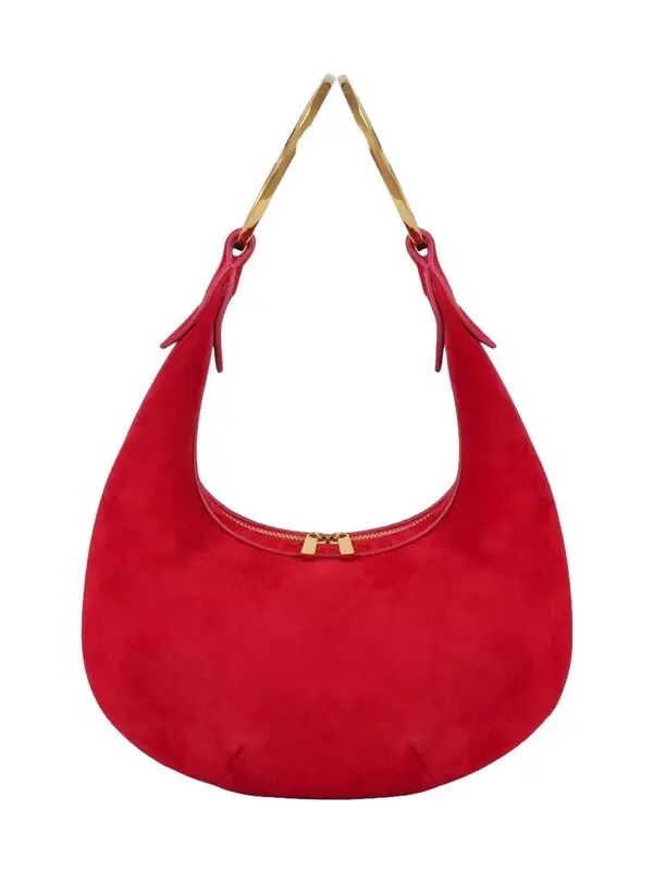 POTAMY Ring Detail Suede Mini Bag - Red