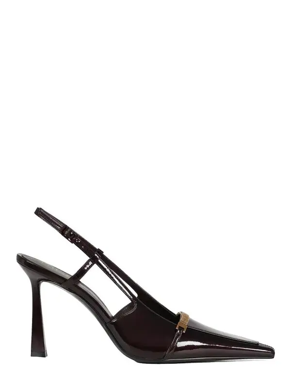 POTAMY Buckle Strap Leather Pumps - Brown
