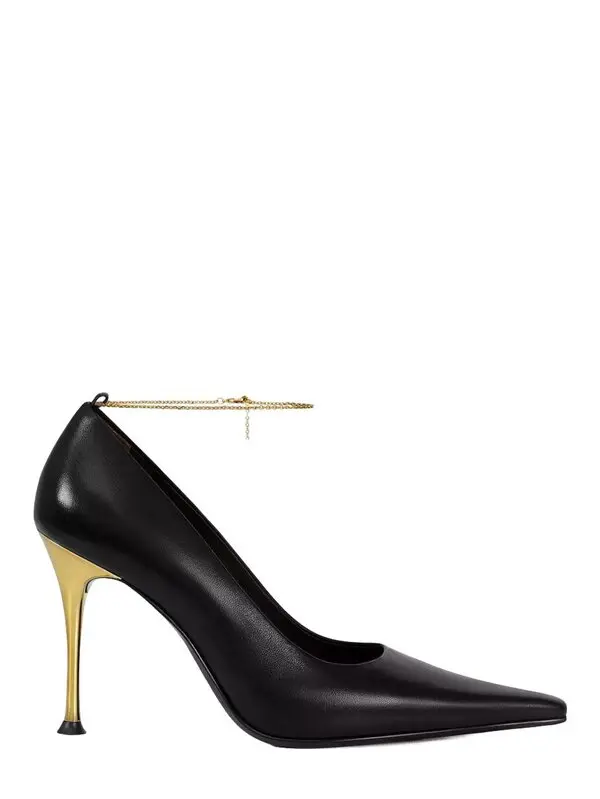 POTAMY Chain Stiletto Pumps - Black
