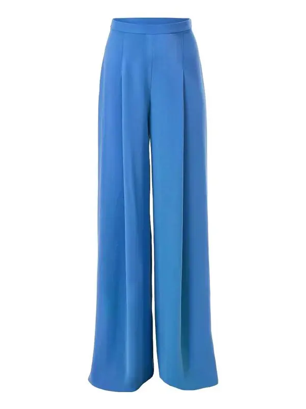 Carolina Herrera High-waist Pleated Wide-leg Pants - Blue