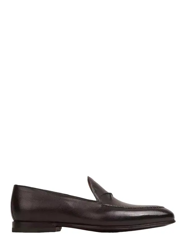 Bontoni Leather Garbato Loafers - Black