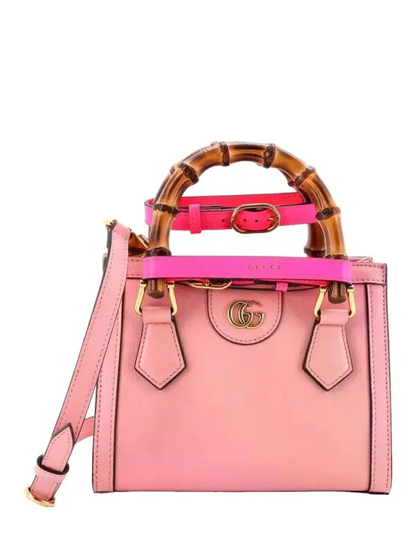 Gucci Diana Nm Bamboo Handle Leather Mini Crossbody Bag - Pink
