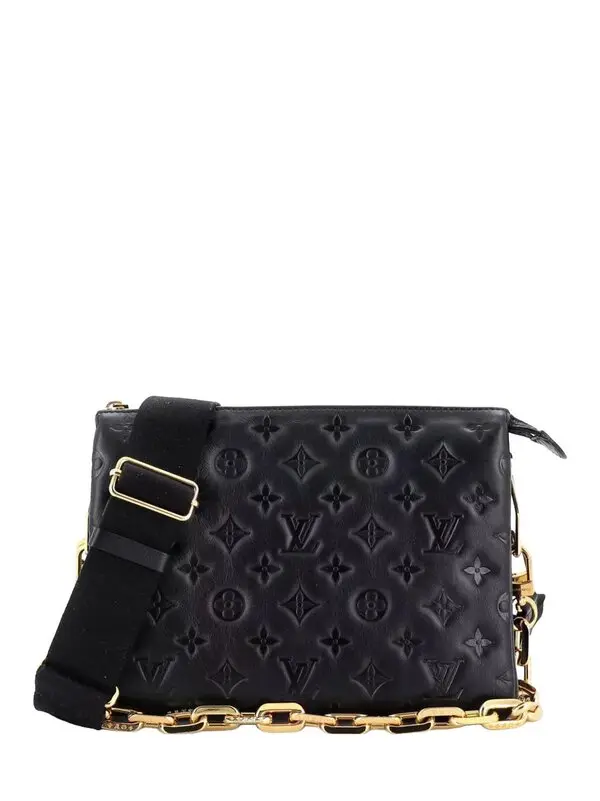 LOUIS VUITTON Coussin Pm Crossbody Bag Monogram Embossed Lambskin - Black