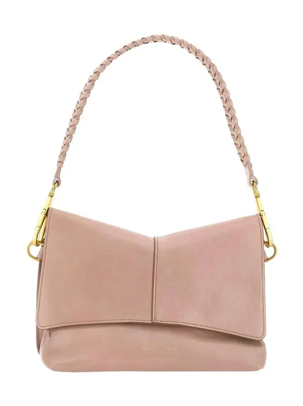 GIANNI CHIARINI Diva Braided Strap Leather Shoulder Bag - Pink