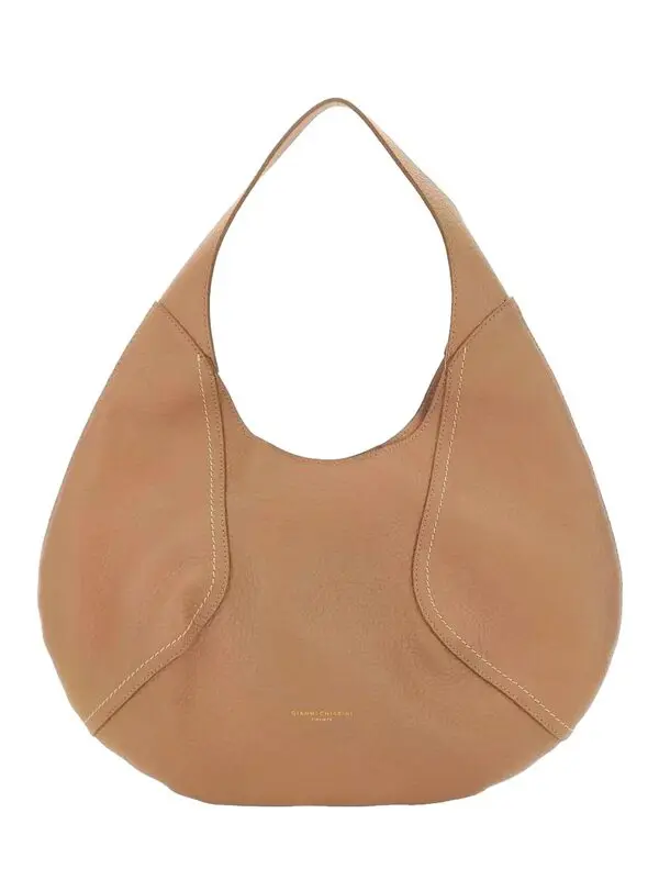 GIANNI CHIARINI Grained Stitching Shoulder Bag - Neutrals