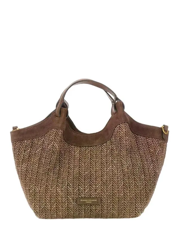 GIANNI CHIARINI Small Dua Woven Tote Bag - Brown