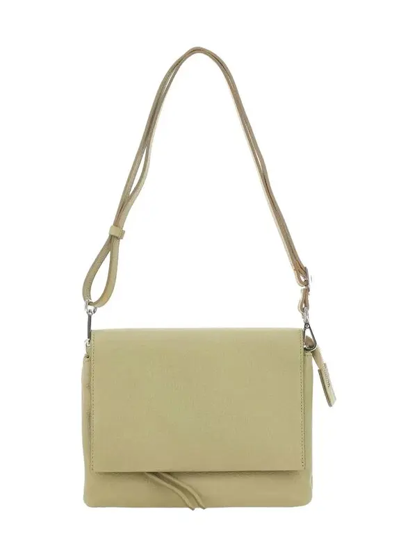 GIANNI CHIARINI Grained Leather Flap Shoulder Bag - Green