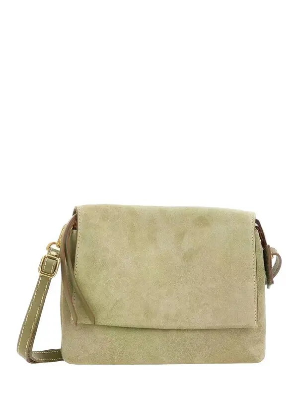 GIANNI CHIARINI Three Flap Zip Leather Shoulder Bag - Green