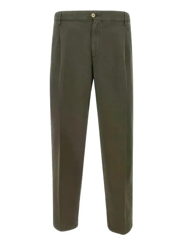 BRIGLIA 1949 Tapered Trousers With Pressed Crease - Green