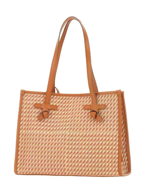 GIANNI CHIARINI 32 Miss Marcella Houndstooth Tote Bag - Orange
