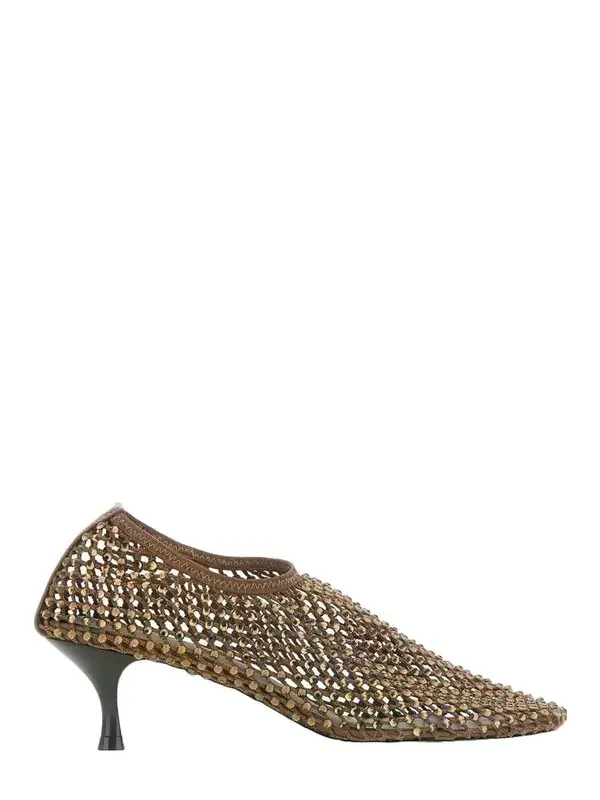 STRATEGIA SHOES Jewel Embellished T-strap Pumps - Brown