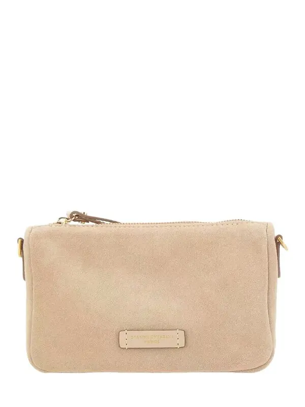 GIANNI CHIARINI Nora Suede Pouch - Neutrals