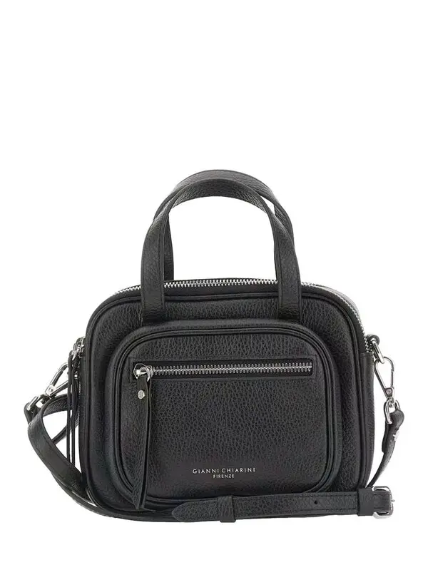 GIANNI CHIARINI Carré Grained Boxy Leather Mini Bag - Black