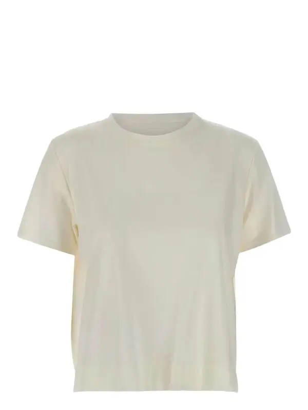 KAOS Crew-neck T-shirt With Side Slits - Neutrals
