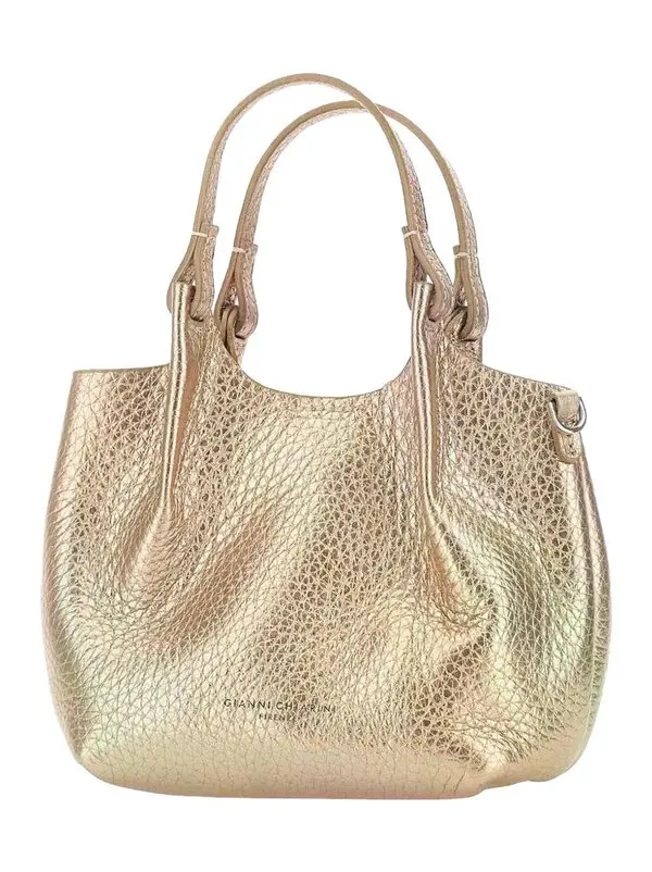 GIANNI CHIARINI Grained-leather Tote Bag - Gold