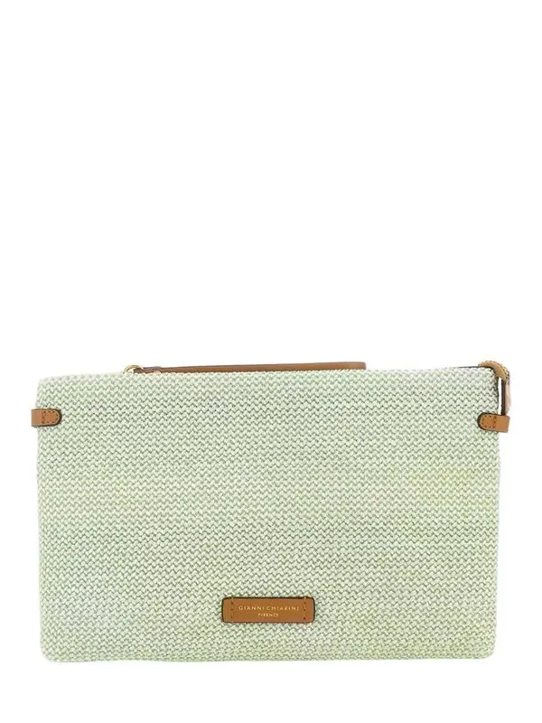 GIANNI CHIARINI Straw Hermy Clutch Bag - Green