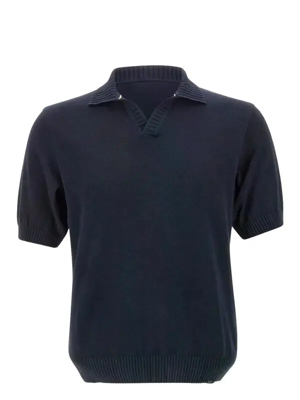 Paul & Shark Open Collar Logo Polo Shirt - Blue