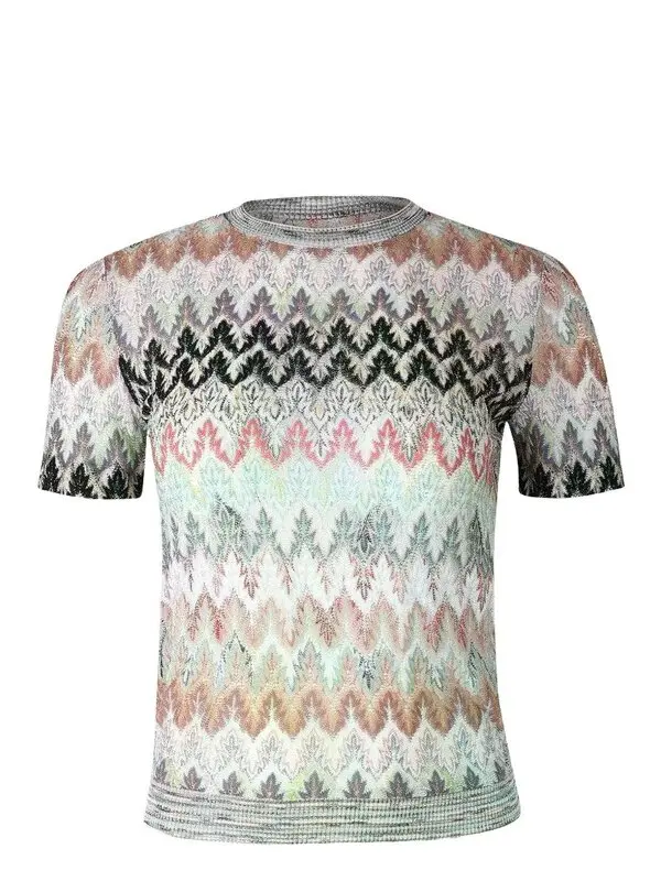 Missoni Zigzag-pattern Short-sleeve Top - Neutrals