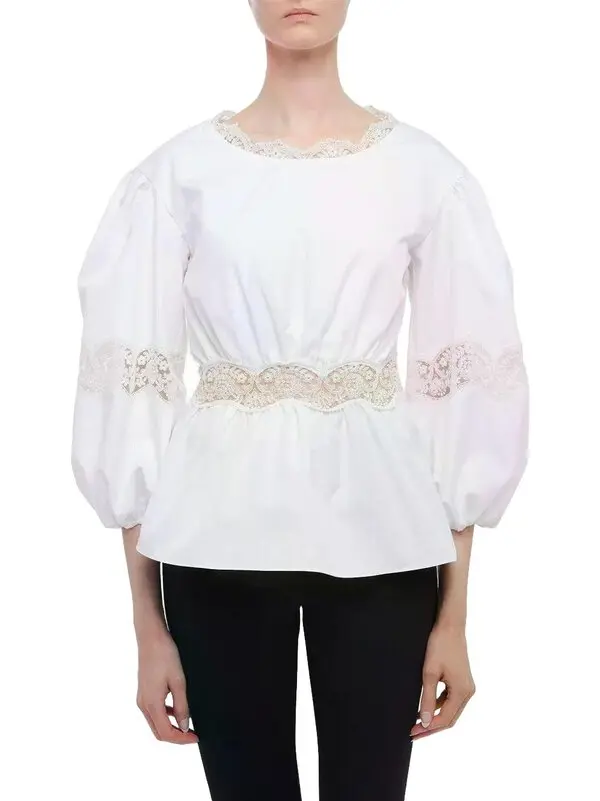 Giambattista Valli Lace-detail Blouse - White