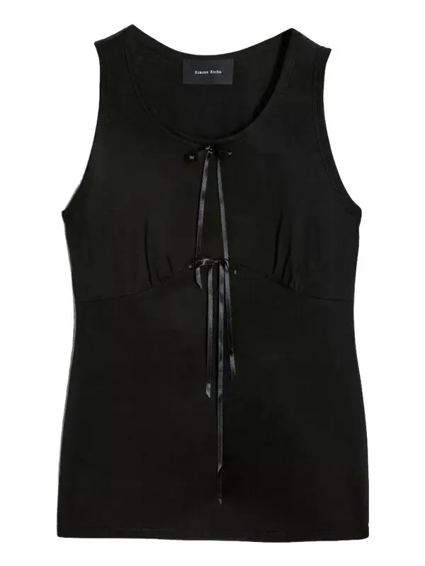 Simone Rocha Bow-embellished Tank Top - Black