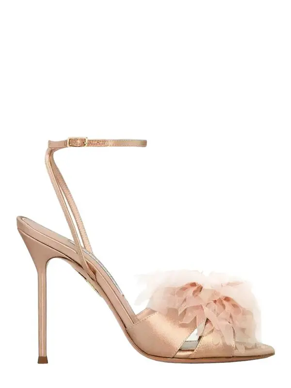 AQUAZZURA Poème Flower-embellished Ankle-strap Sandals - Pink