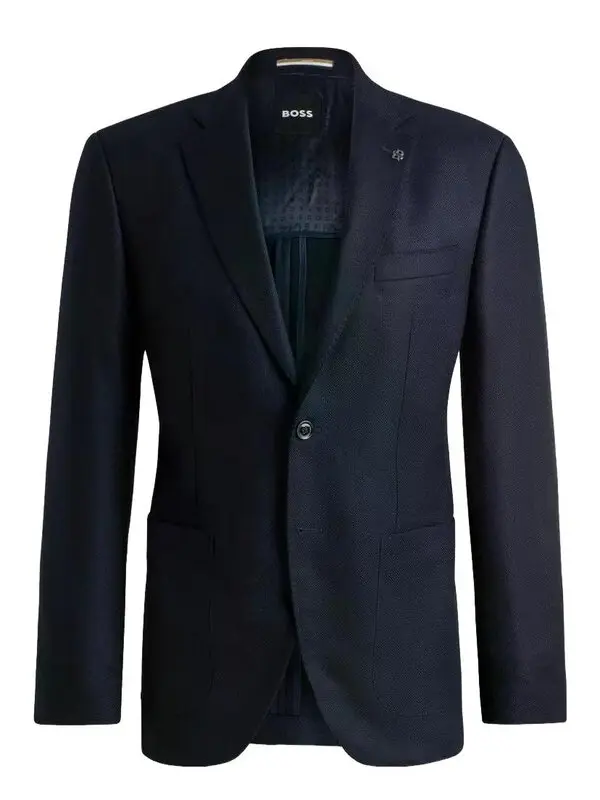 BOSS Chest-pocket Single-breasted Blazer - Blue