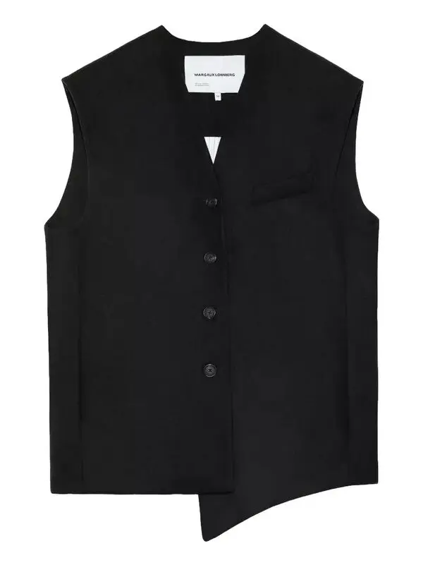 MARGAUX LONNBERG Wallis Asymmetric-hem Waistcoat - Black
