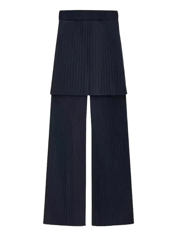 Loewe Ribbed Wide Leg Trousers - Blue