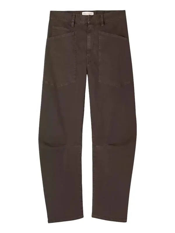 NILI LOTAN Patch Pocket Trousers - Brown