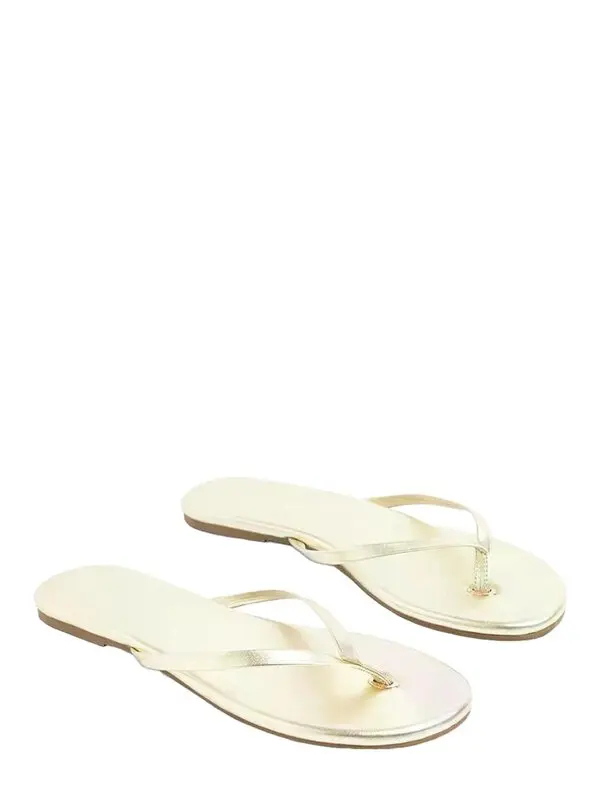 Melissa Odabash Logo-detail Flip Flops - Gold