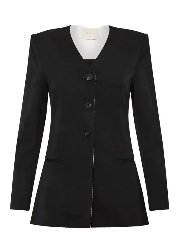 ST. AGNI V-neck Button Jacket - Black