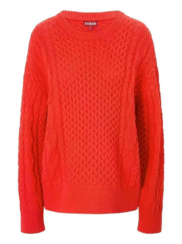 Staud Tracy Cable-knit Sweater - Red