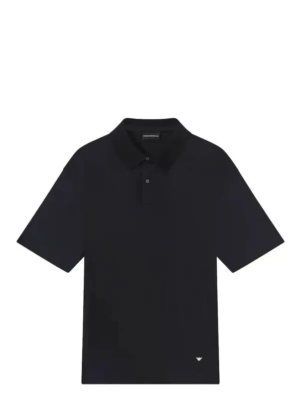 Emporio Armani Loose-fit, Lightweight Jersey Polo Shirt - Blue