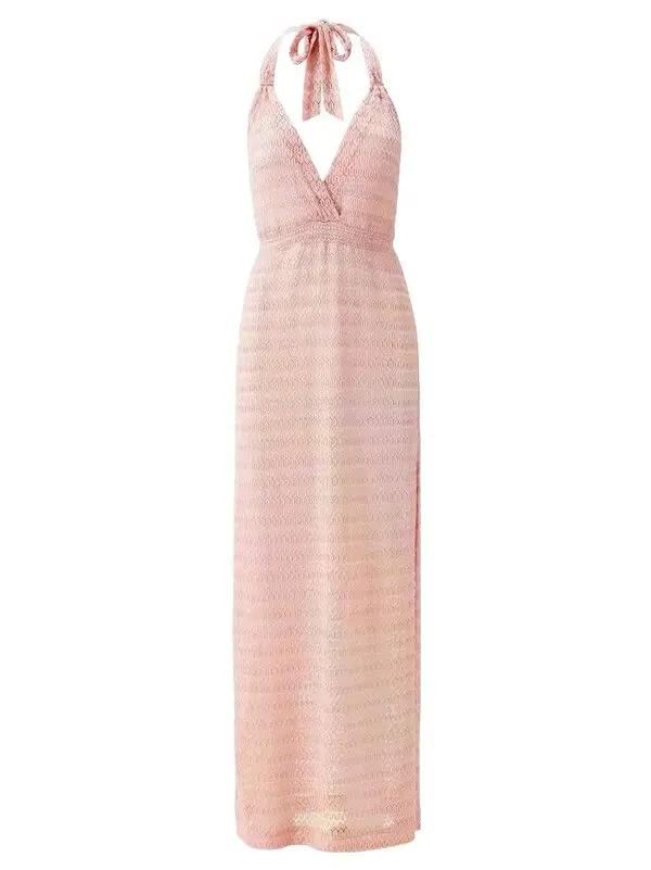 Melissa Odabash Mariah Tie-neck Maxi Dress - Pink