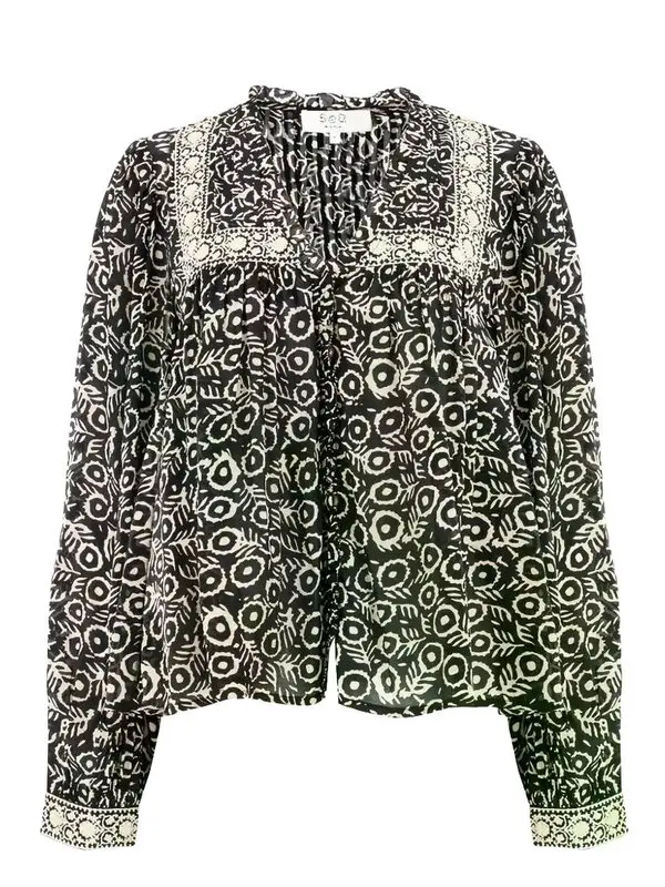 Sea Emmeline Printed Blouse - Black
