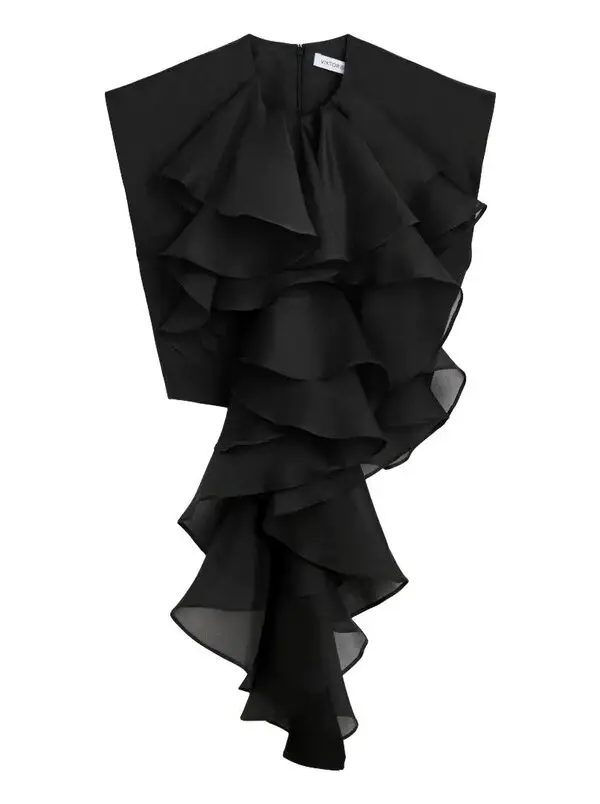 Viktor & Rolf Jabot Organza Top - Black