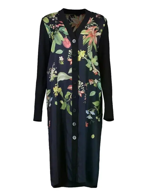 Oscar De La Renta Floral Cardigan - Blue