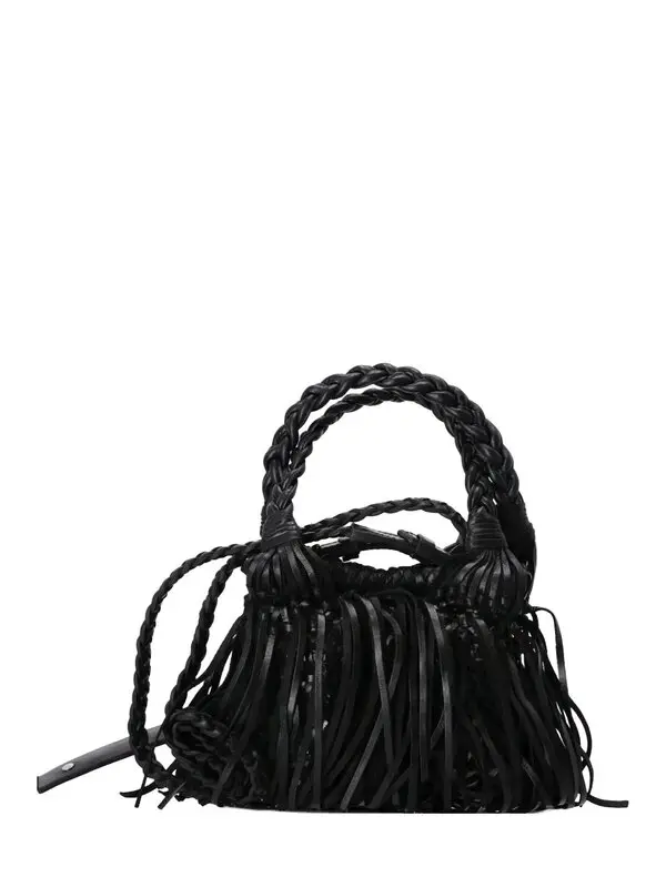 Karl Lagerfeld Braided Fringe Tote Bag - Black