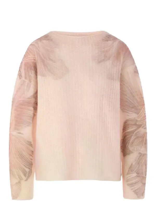 MARCCAIN Floral-print Sweater Knitted In Germany - Pink
